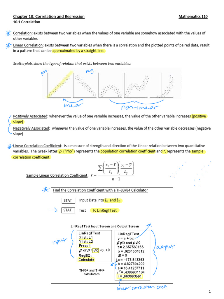 Chapter 10: Correlation and Regression: Scatterplots Show The Type of Relation That Exists ...