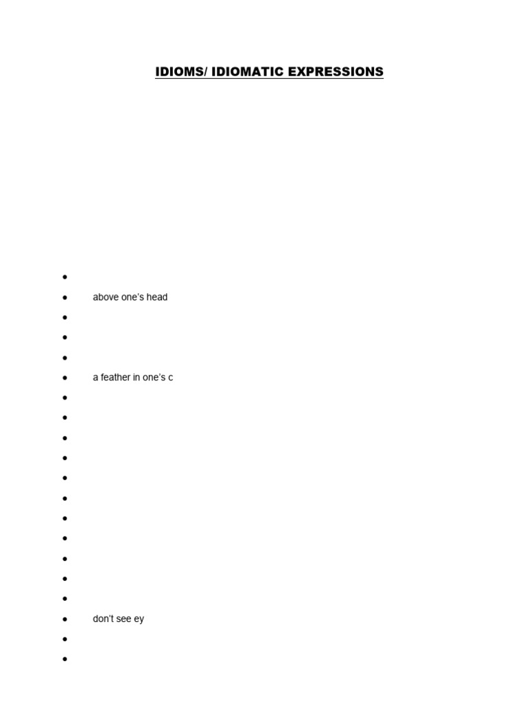 idioms & idiomatic expressions | PDF | Idiom
