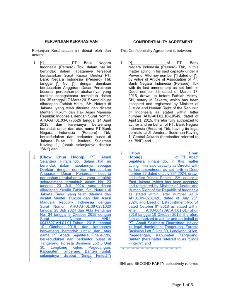 R1 - Contoh NDA Standard HUK | PDF