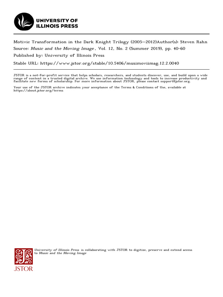 Motivic Transformation in The - em - Dark Knight - em - Trilogy (2005 ...