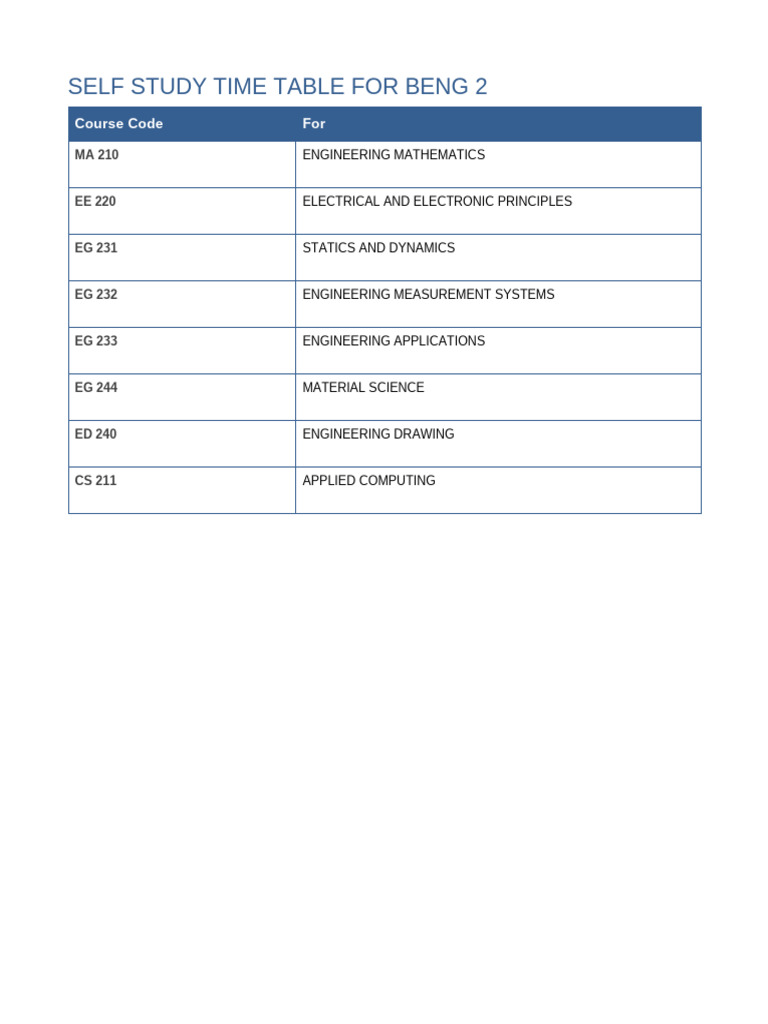 My Daily Time Table | PDF