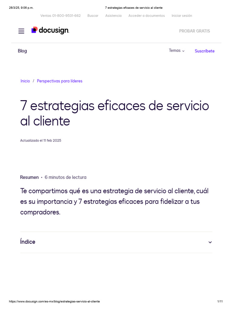 7 Estrategias Eficaces de Servicio Al Cliente | PDF | Servicio al Cliente | Business