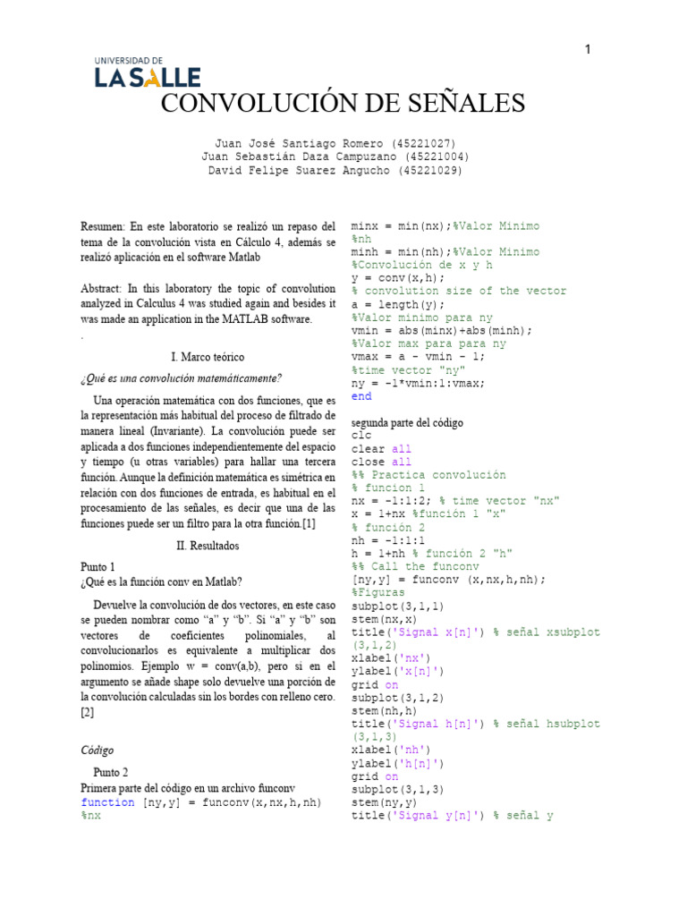 Convolución de Señales | PDF | Matemáticas | Álgebra