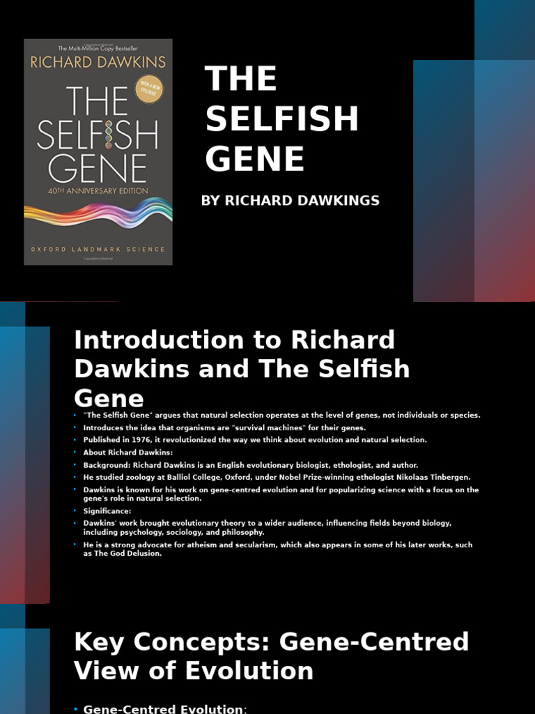 The Selfish Gene: Key Concepts Explained | PDF | Meme | Richard Dawkins
