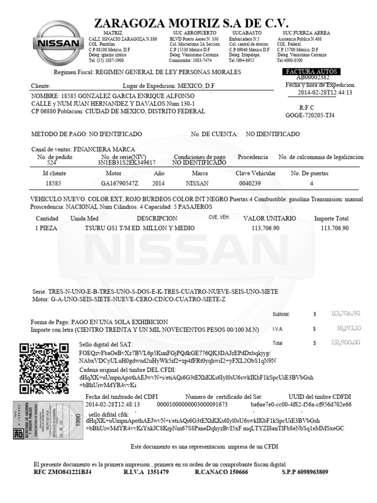 Fac Nissan | PDF | Vehículos terrestres | Industria automotriz