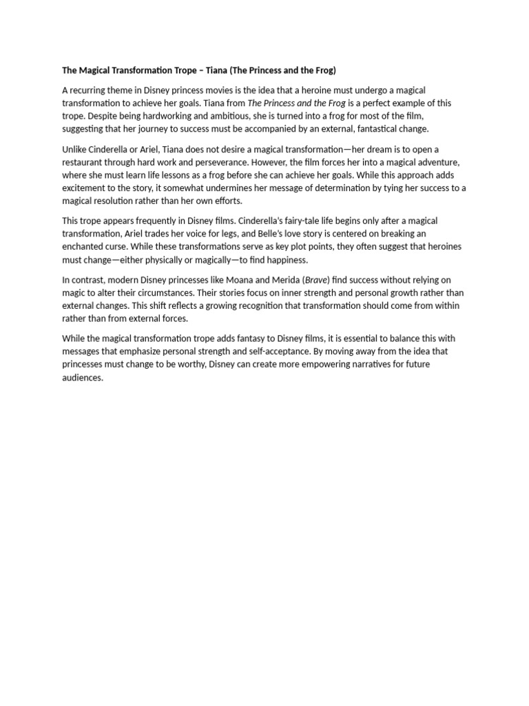 The Magical Transformation Trope | PDF