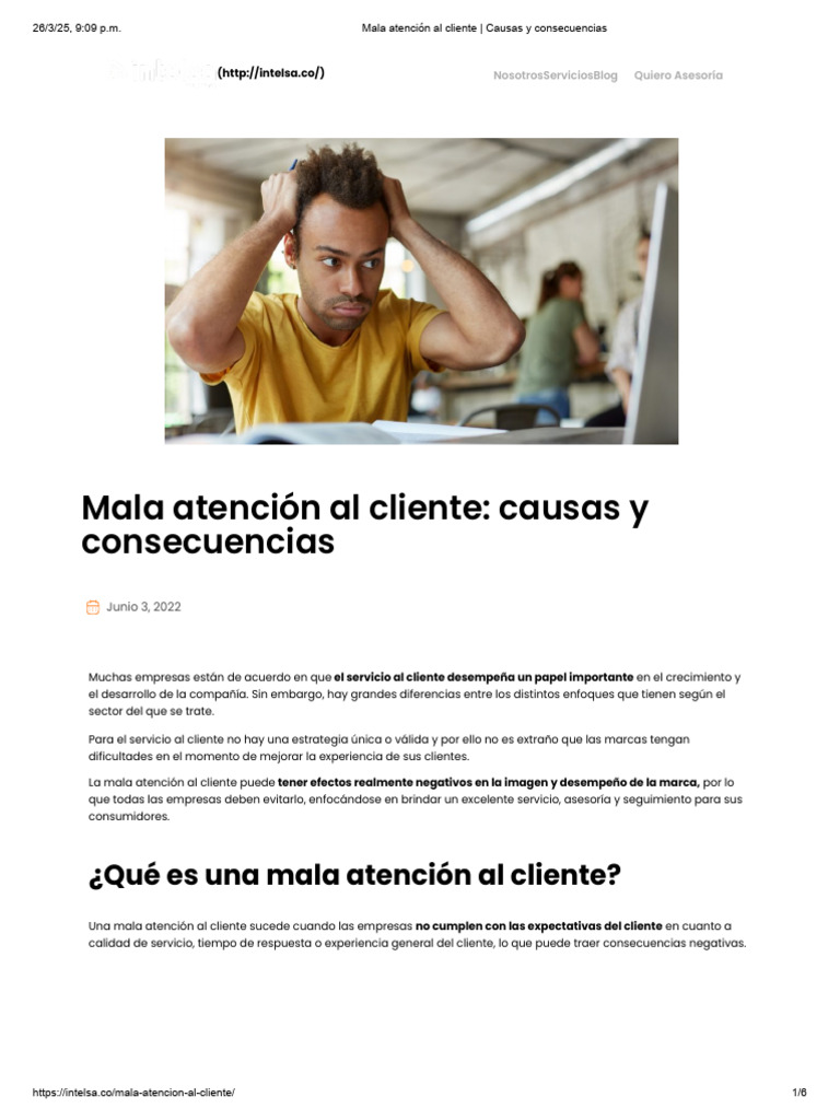 Consecuencias de la mala atención al cliente | PDF | Cliente | Servicio ...