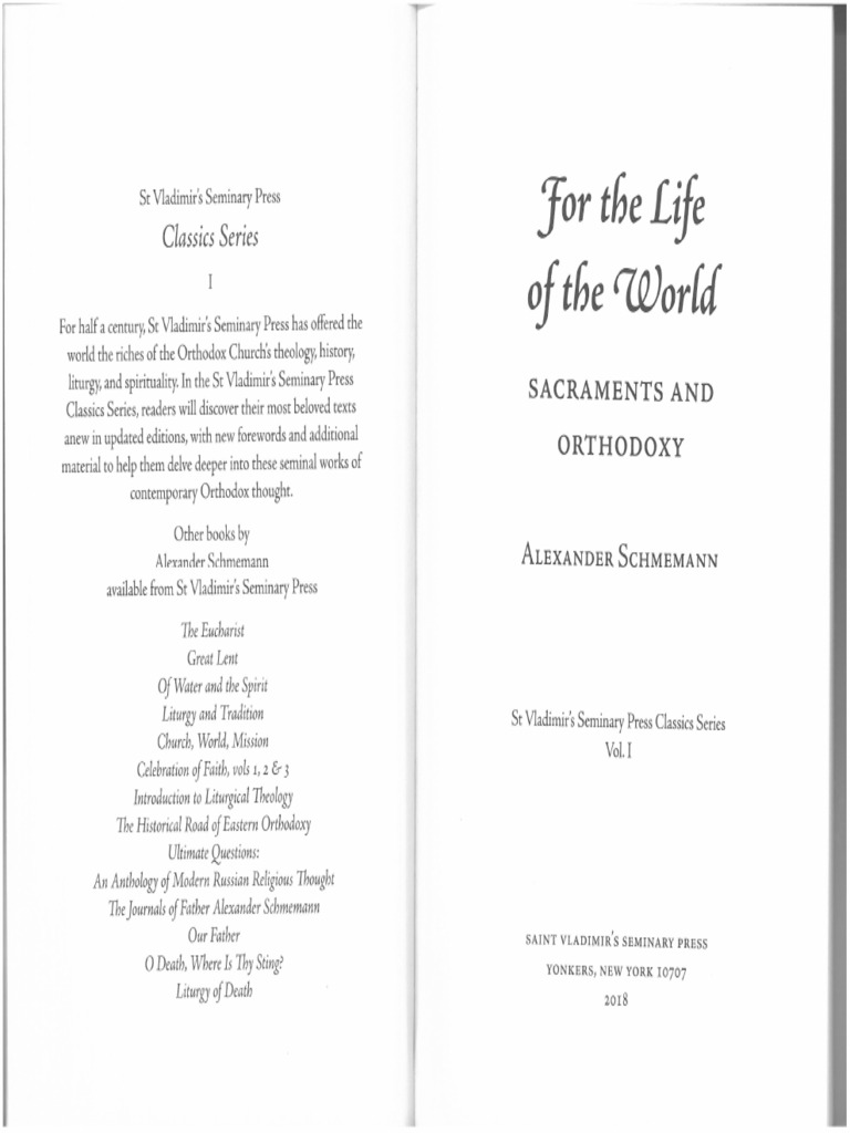 Schmemann - Sacrament and Symbol (1970) | PDF