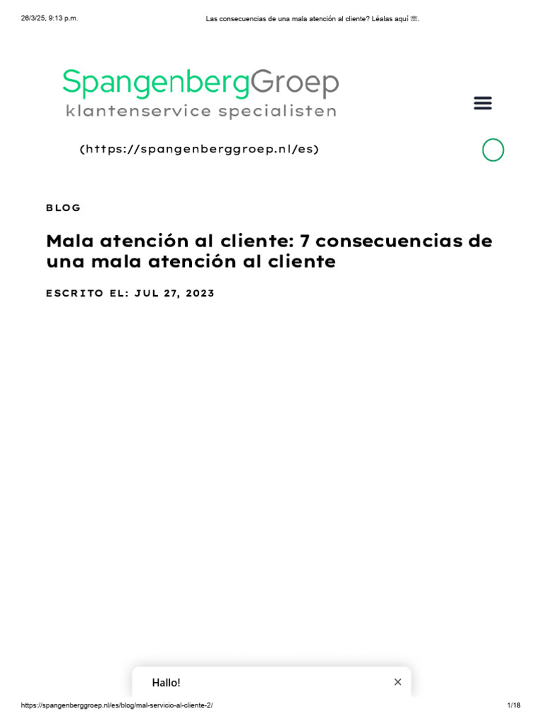 Consecuencias de la mala atención al cliente | PDF | La satisfacción ...