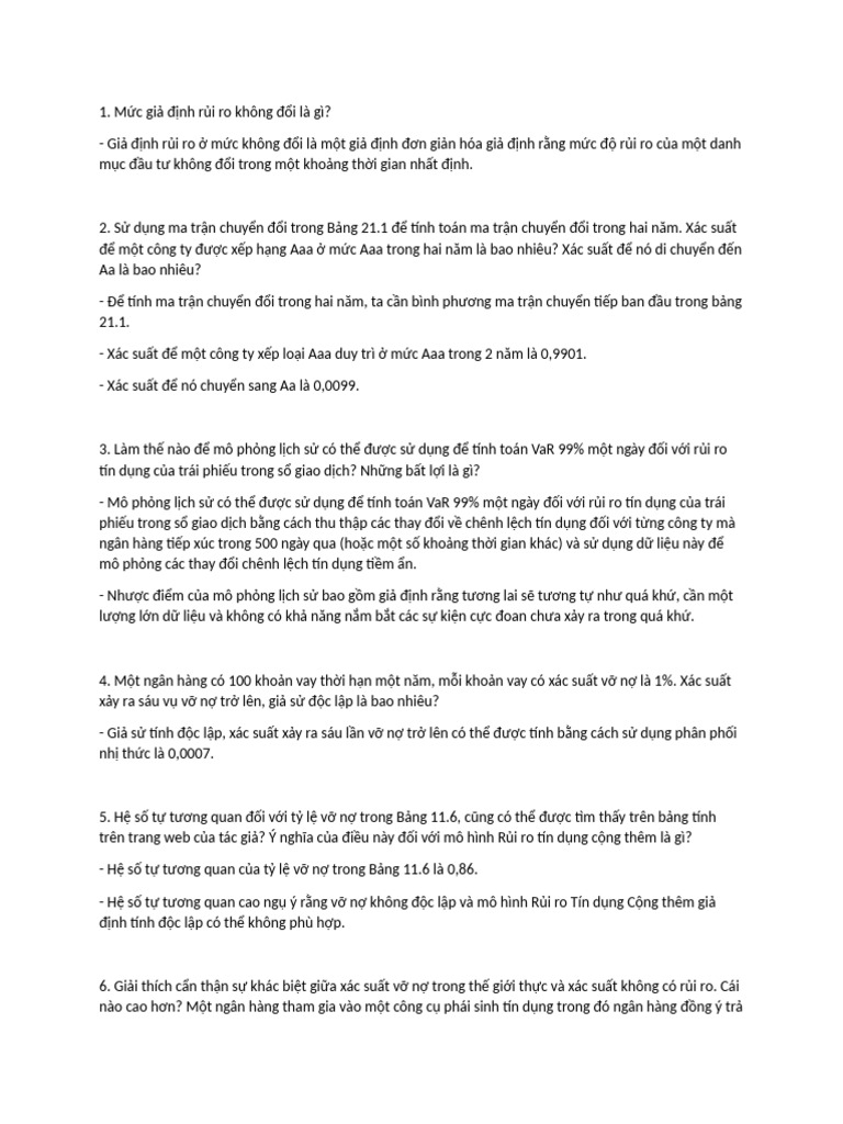 C21 Credit Value at Risk | PDF