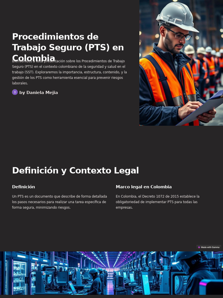 Procedimientos de Trabajo Seguro PTS en Colombia | PDF
