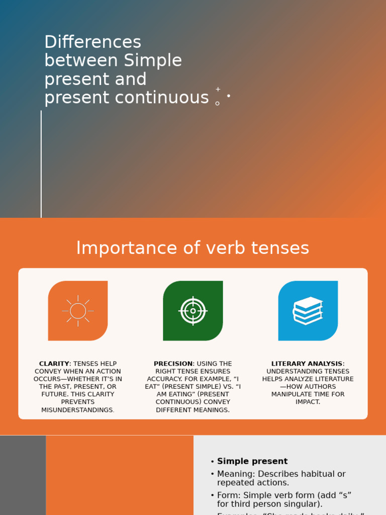 Simple Present vs. Present Continuous Tenses | PDF | Grammatical Tense ...