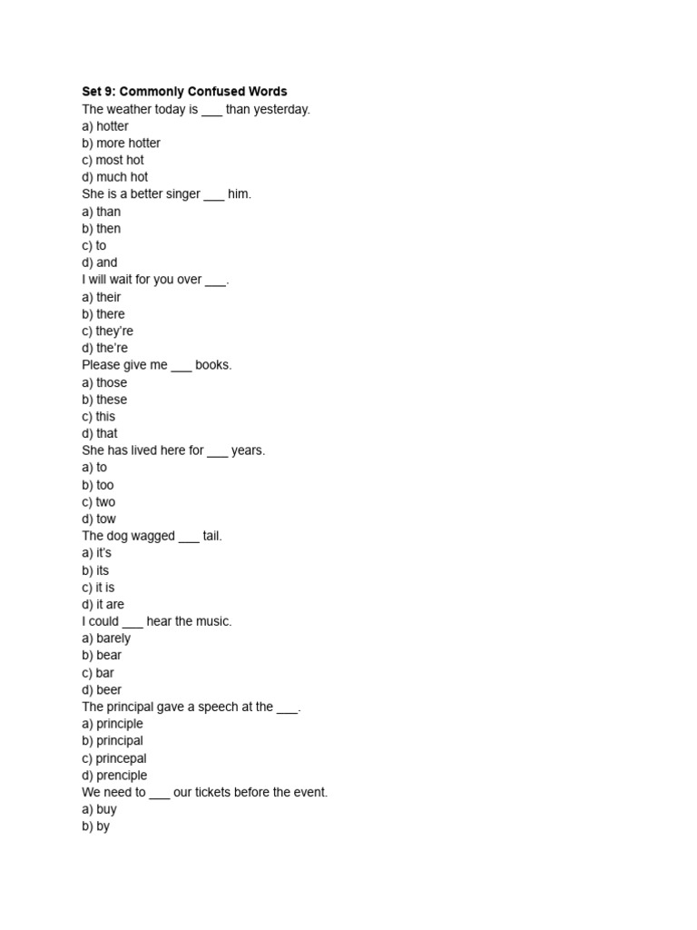Set 9_ Commonly Confused Words | PDF