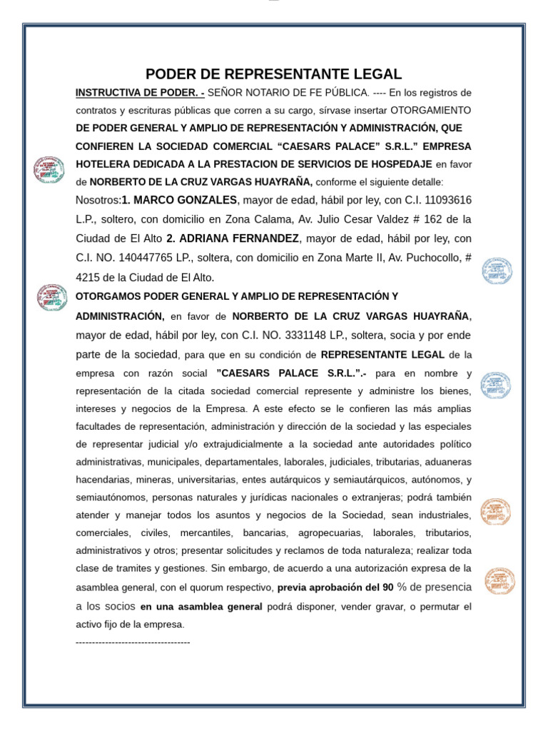 Poder de Repre | PDF | Bancos | Judicaturas