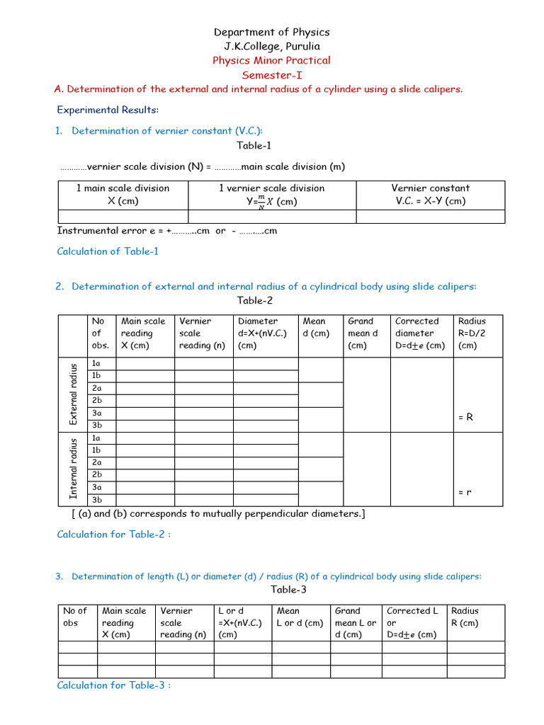 Sem-1 Physics Minor Practical | PDF