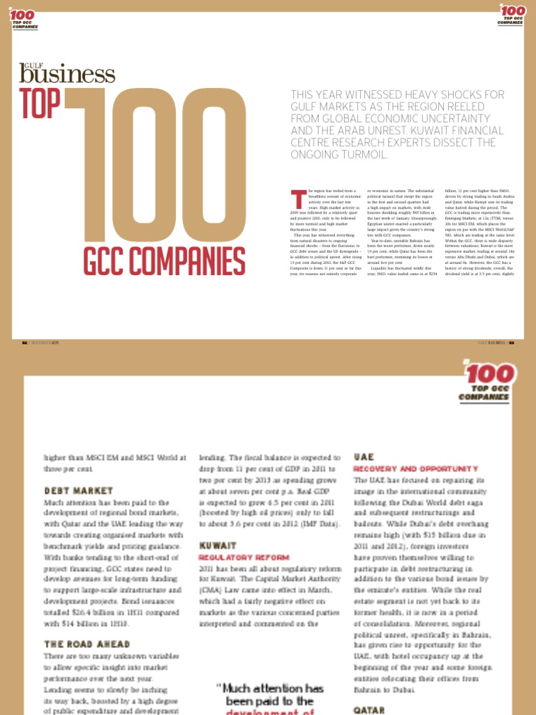 GCC Top 100 Companies | PDF | Gulf Cooperation Council | United Arab ...