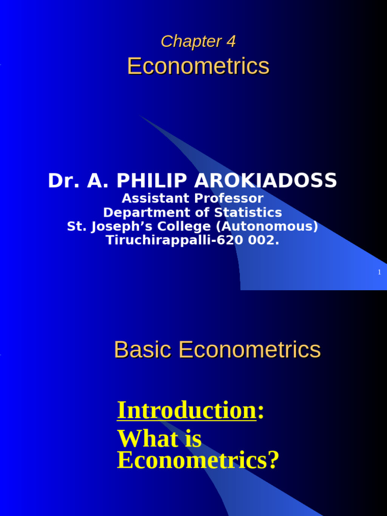 Linear Models and Econometrics Chapter 4 Econometrics | PDF | Ordinary Least Squares | Estimator