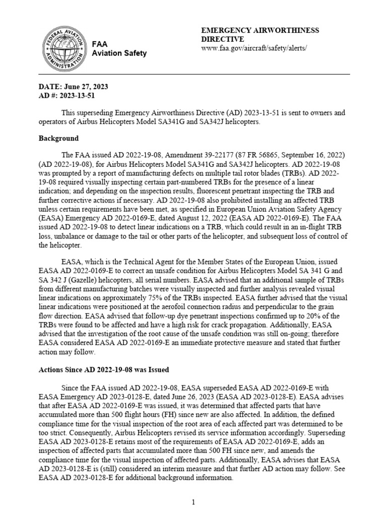 2023 13 51 - Emergency | PDF | Federal Aviation Administration | Aviation
