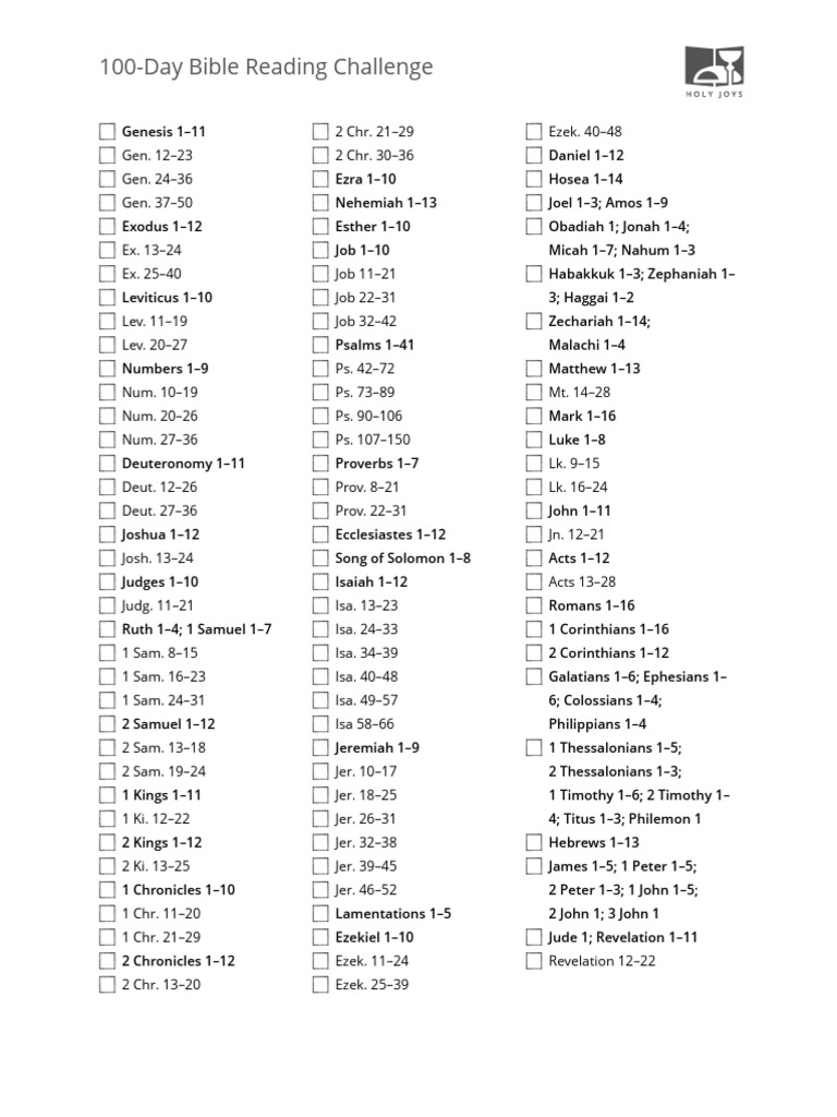 100-Day Bible Reading Plan | PDF