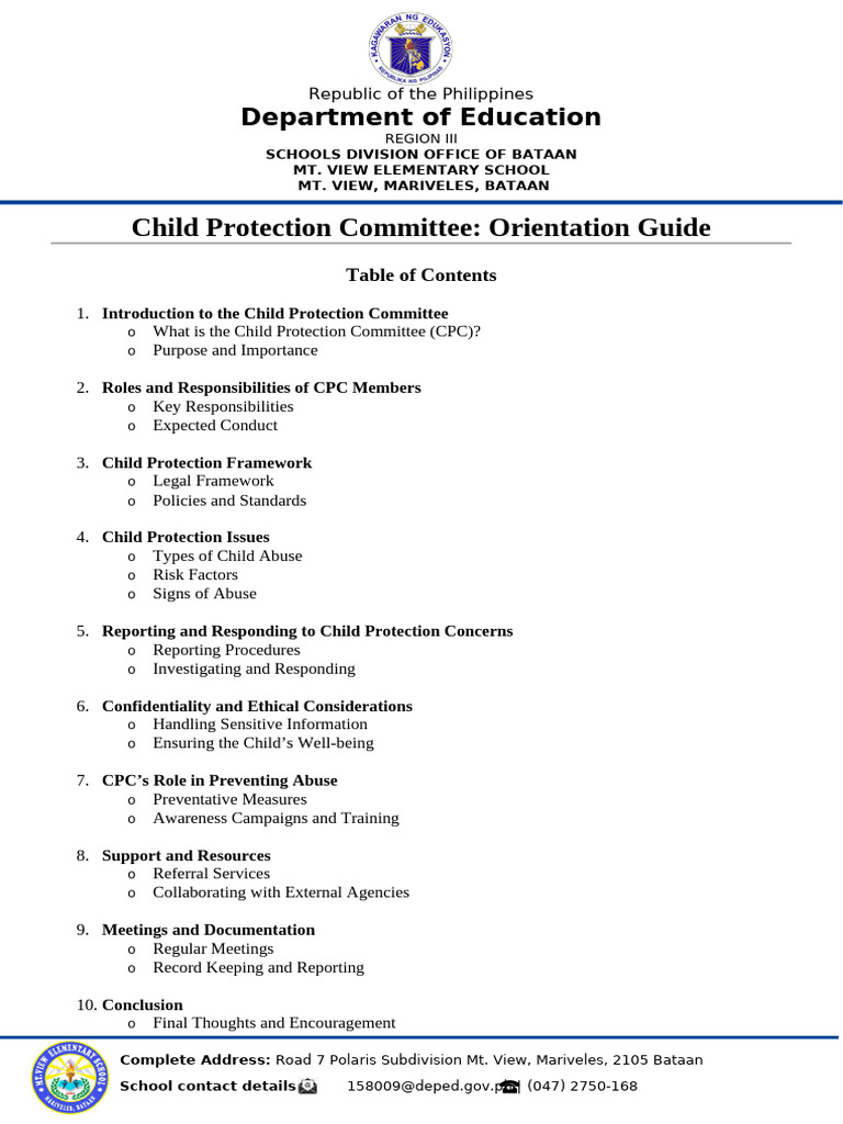 Child Protection Committee Guidebook | PDF | Child Protection | Child Abuse