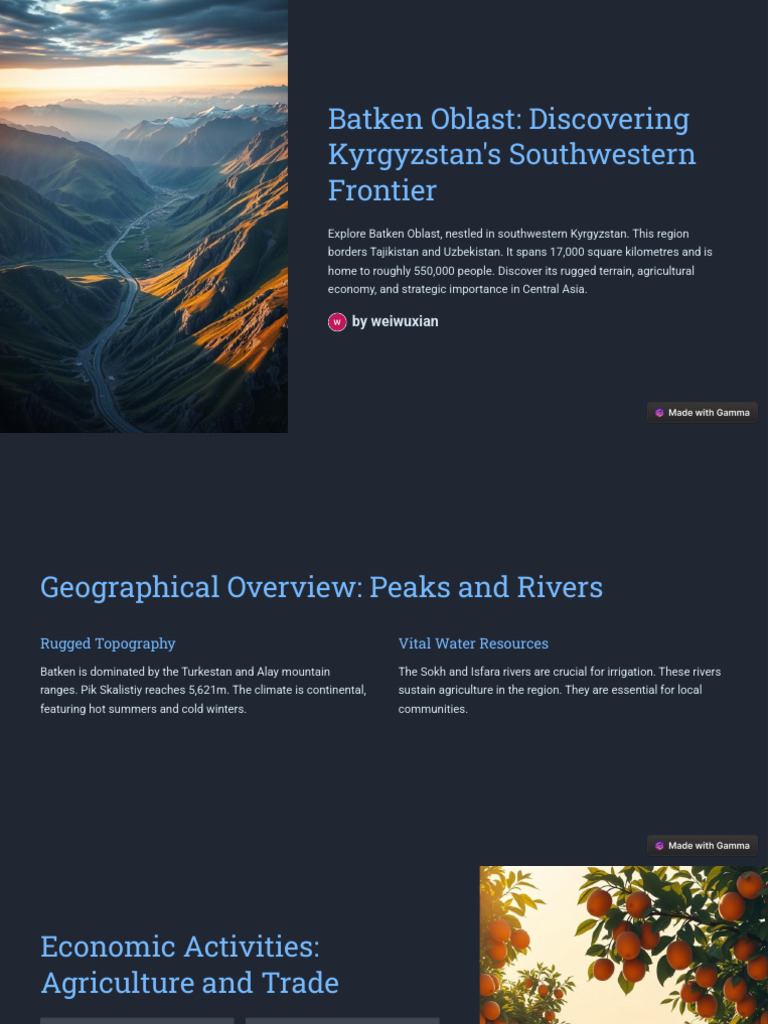 Batken Oblast Discovering Kyrgyzstans Southwestern Frontier | PDF ...