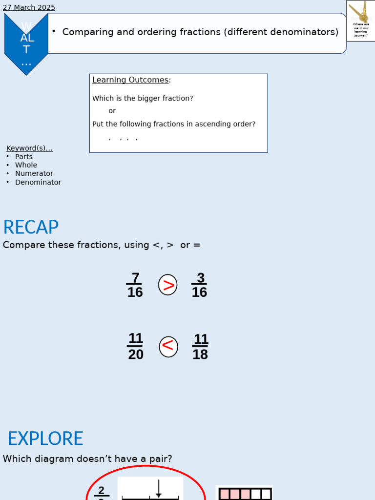 Comparing and Ordering Fractions Guide | PDF | Arithmetic ...