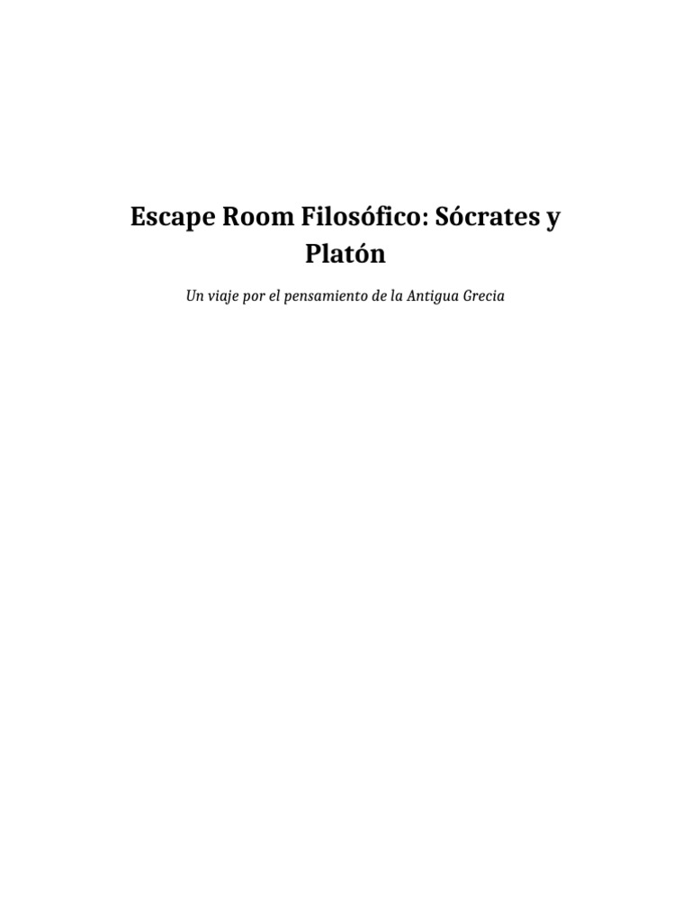 Escape Room Socrates Platon Recortables | PDF | Sócrates | Platón