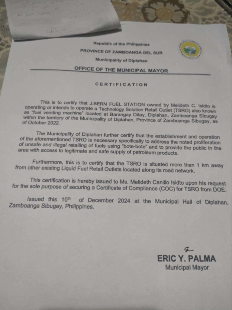 3-Tsro - Lgu Certificate | PDF