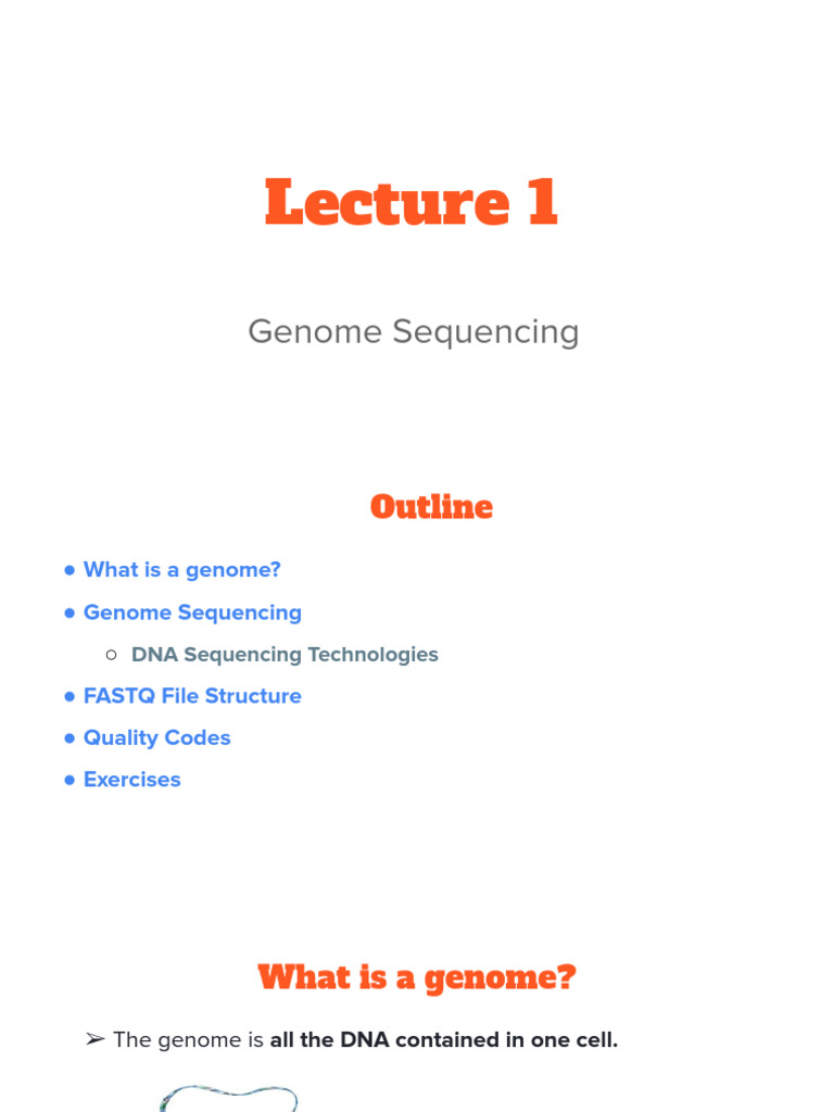Lecture 01 - Genome Sequencing | PDF | Dna Sequencing | Primer (Molecular Biology)