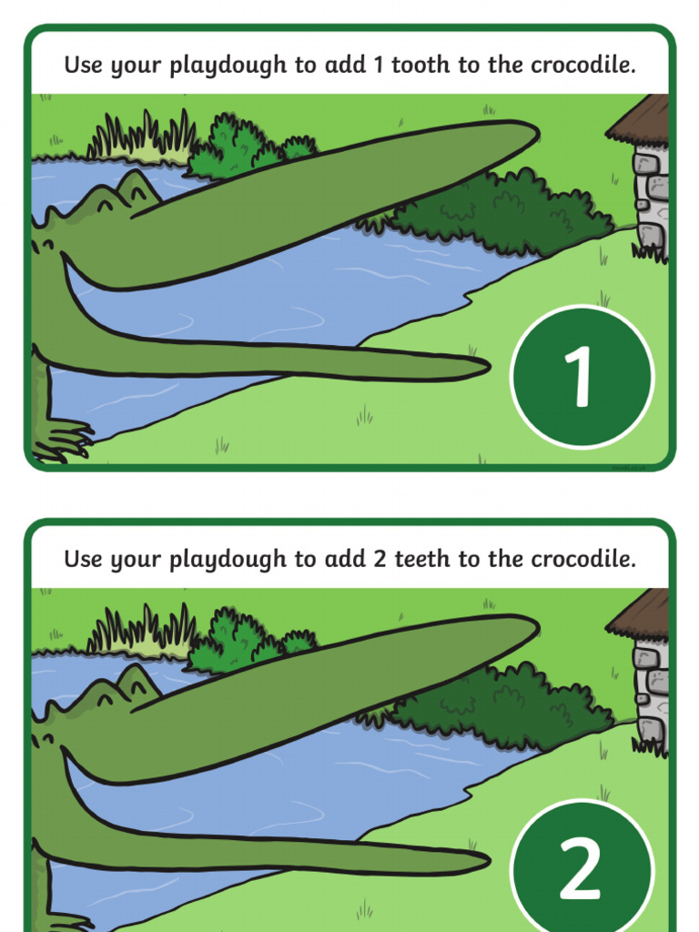 T T 28357 the Enormous Crocodile Counting Playdough Mats | PDF