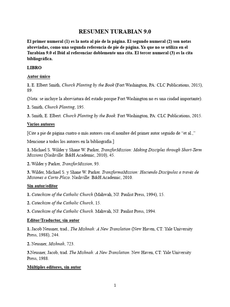 Citas y Referencias en Turabian 9.0 | PDF
