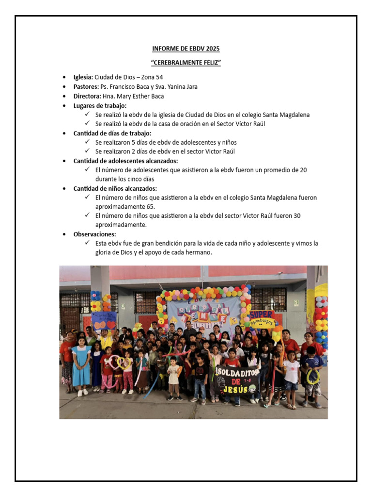 Informe De Ebdv 2025 Pdf