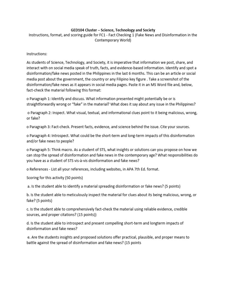 Fact Checking Activity 22-23 | PDF