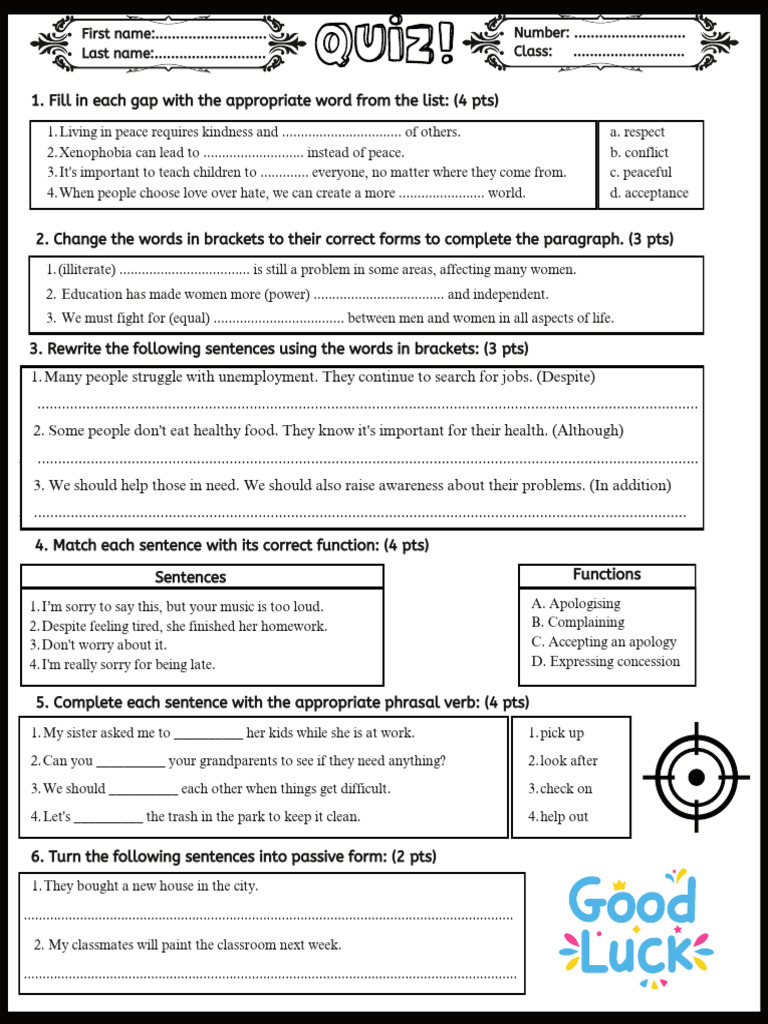 Second Bac Language Quiz | PDF