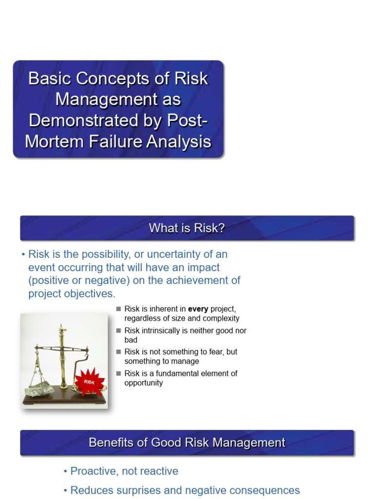 Failure Analysis and Risk Concepts | PDF | Risk | Variance