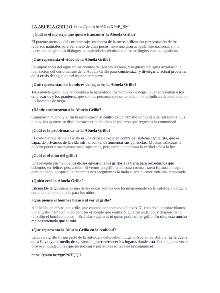 LA ABUELA GRILLO Https | PDF