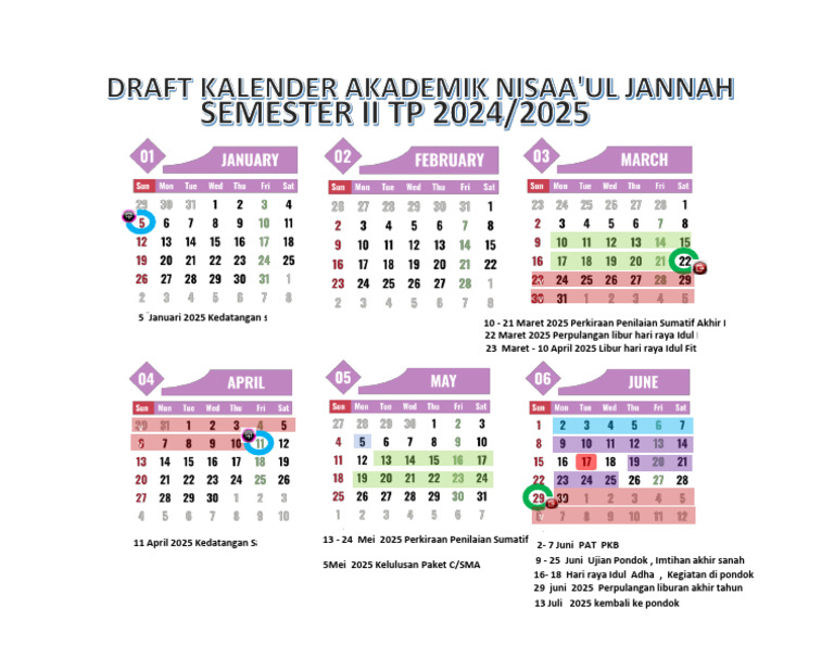 Draft Kalender Akademik NJ SMT 2 | PDF