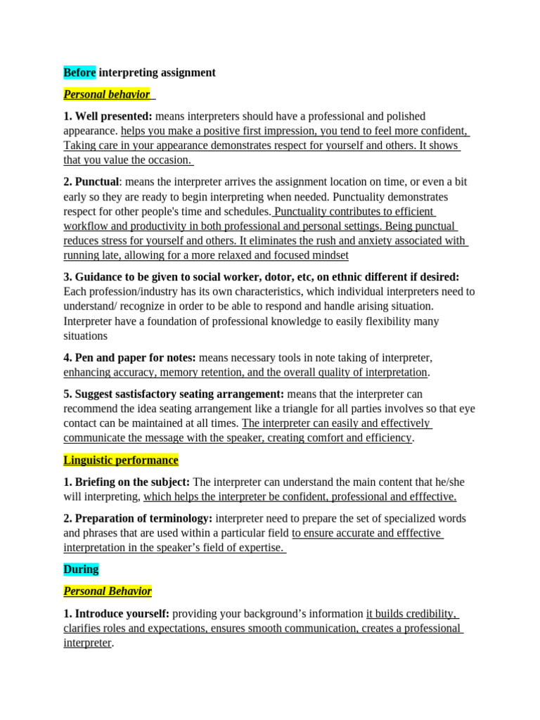 Before interpreting assignment | PDF | Information | Language Interpretation