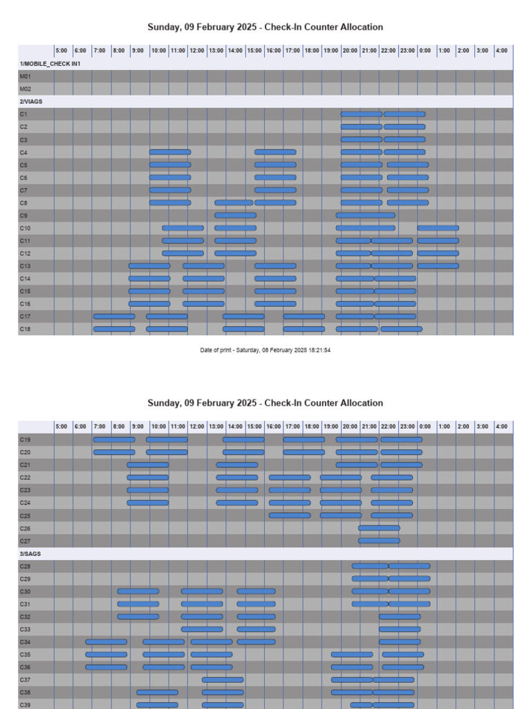 Check-In Counter Schedule for UO559 | PDF