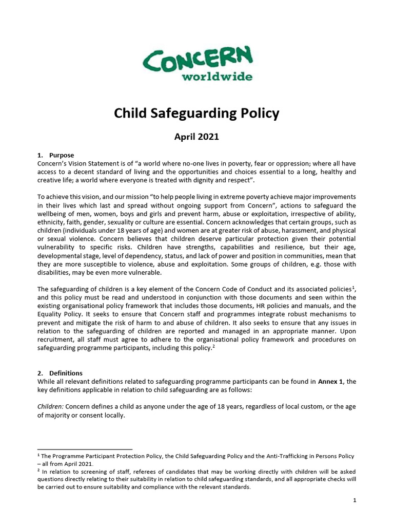 UNICEF Child Safeguarding Policy 2021 | PDF | Child Abuse | Social Ethics
