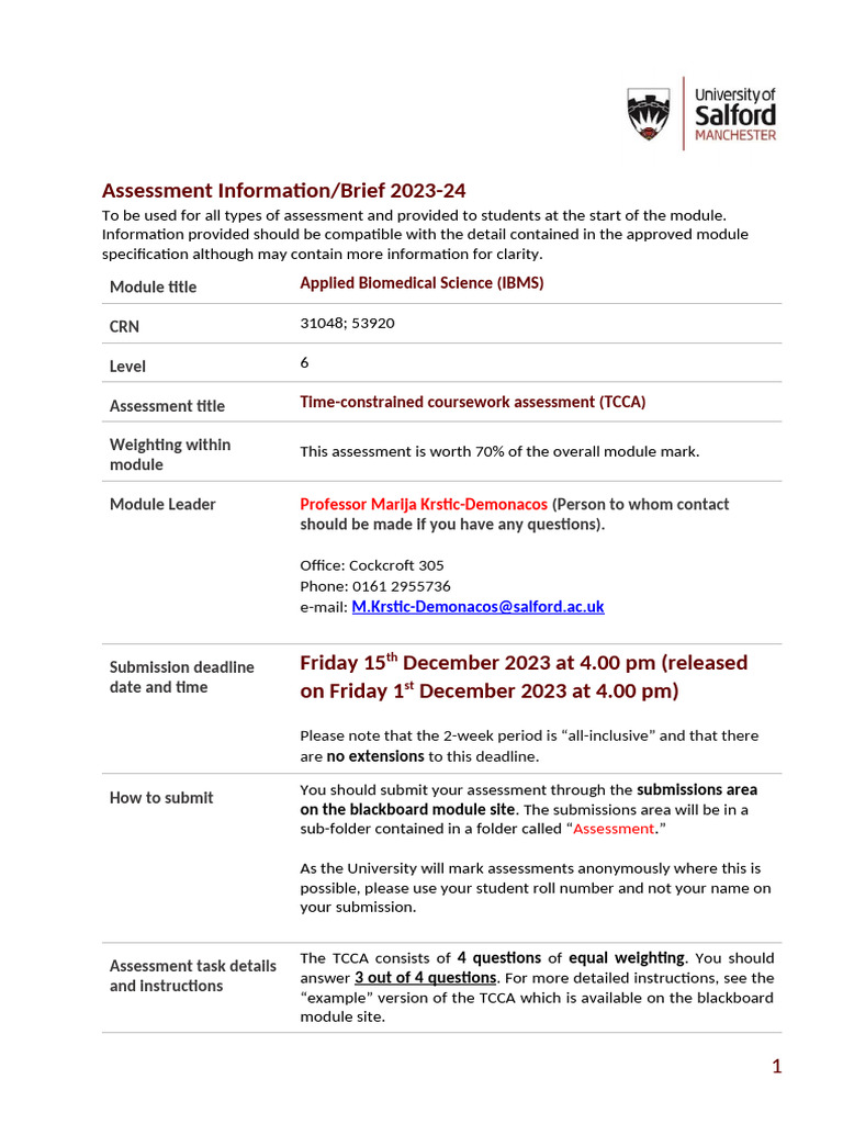 ABS TCCA Assessment Brief 23-24 | PDF | Academic Integrity | Academic ...