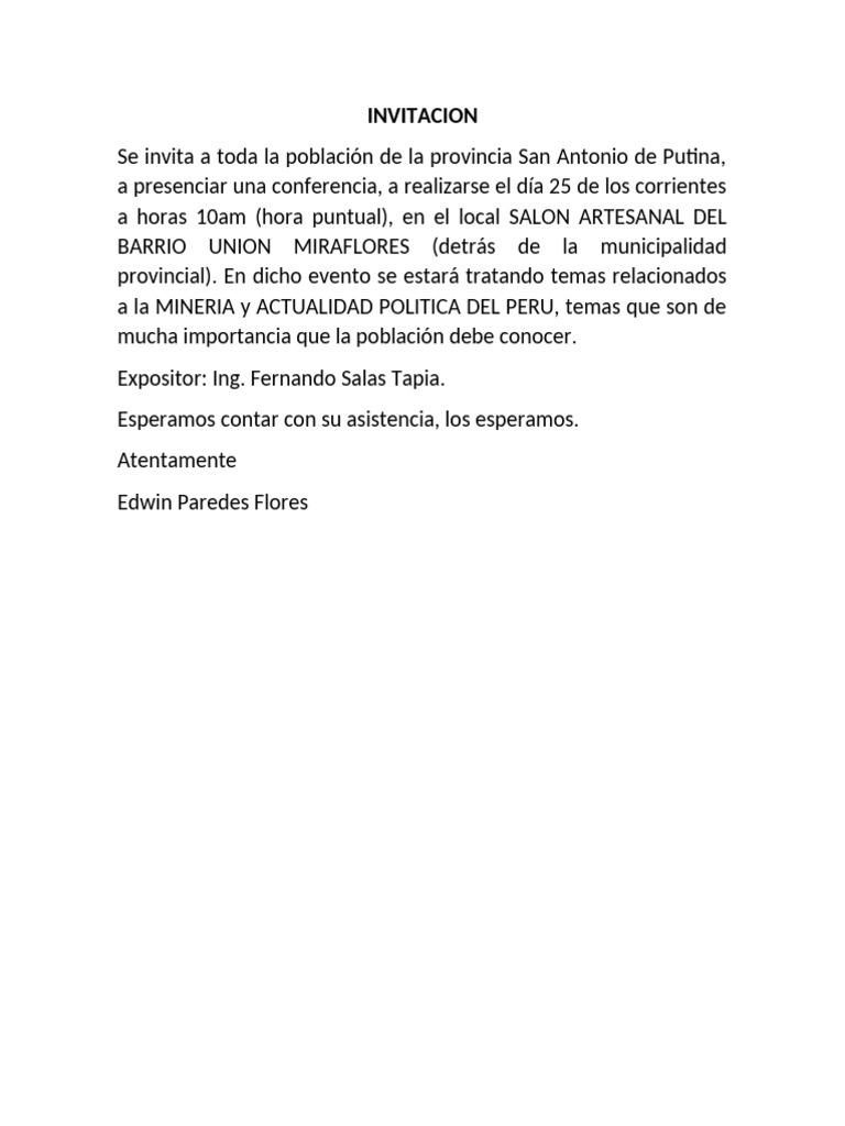 Invitacion A Evento | PDF