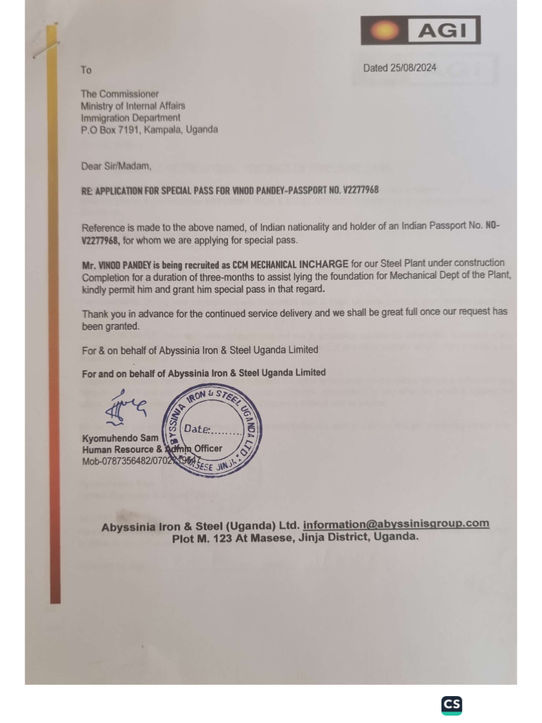 Vinod Pandey SP application | PDF