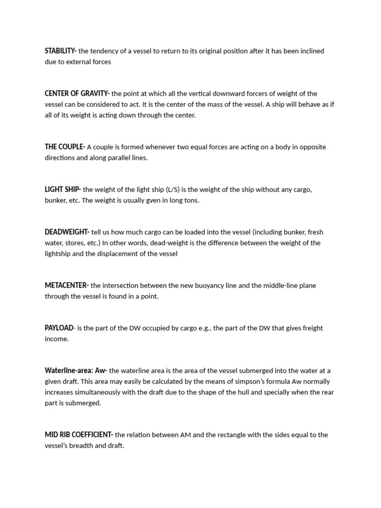 STABILITY | PDF | Ships | Watercraft