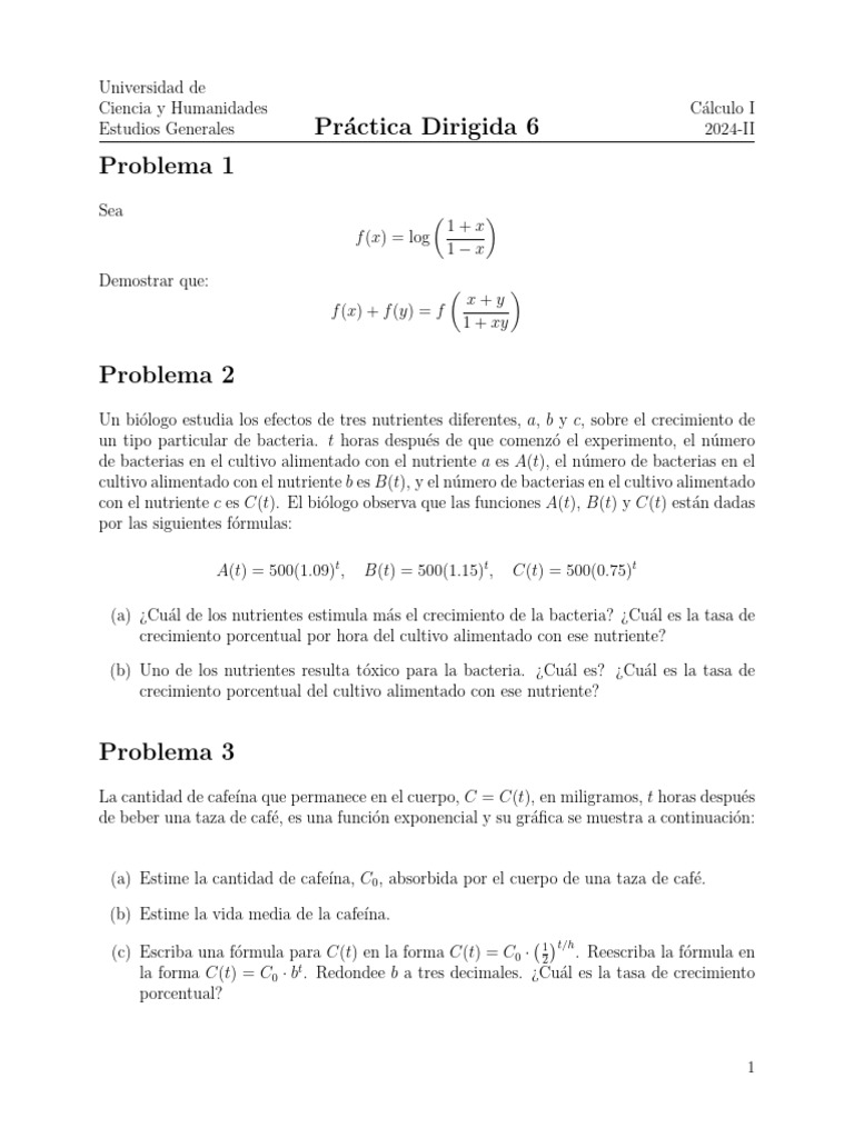 PD6 Funciones Exponenciales y Logarítmicas | PDF | Funcion exponencial | Matemáticas