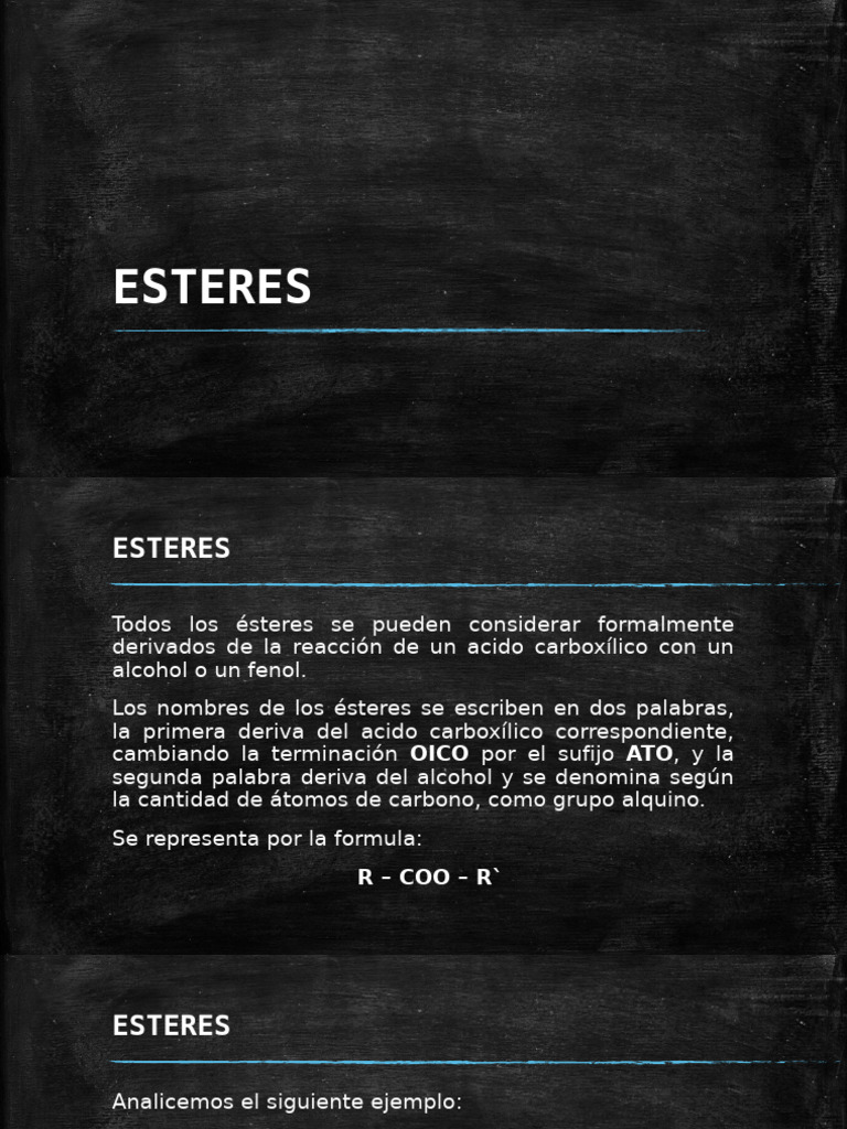 ESTERES CON EJEMPLOS | PDF