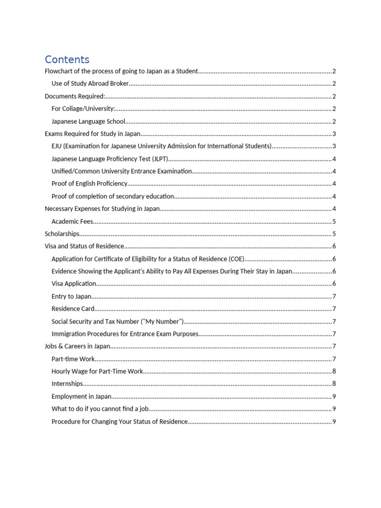 JAPAN Student Visa Procedure | PDF | Travel Visa | University And ...
