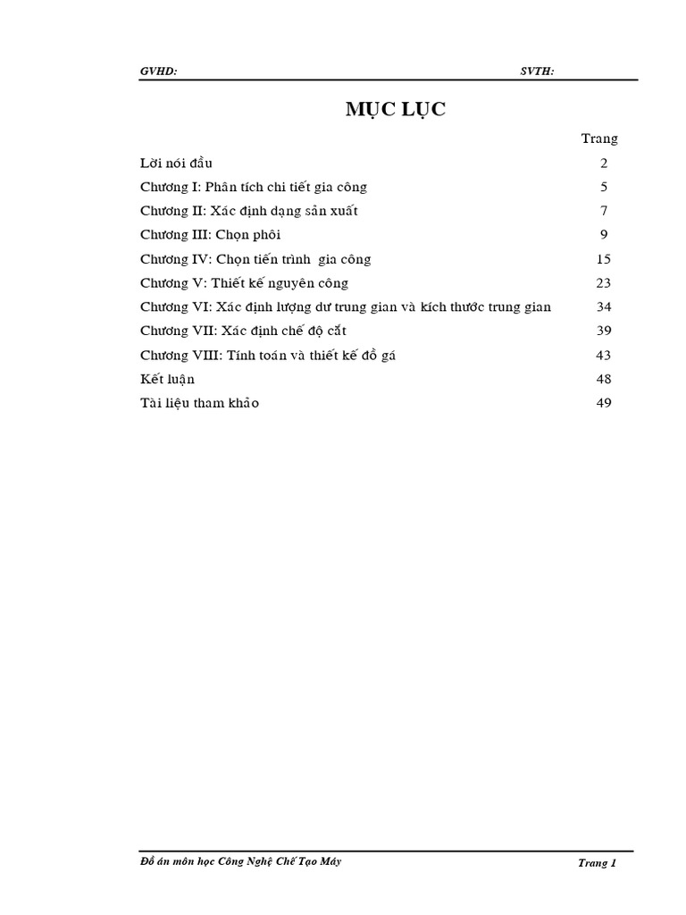 Thuyet Minh Do An CNCTM | PDF