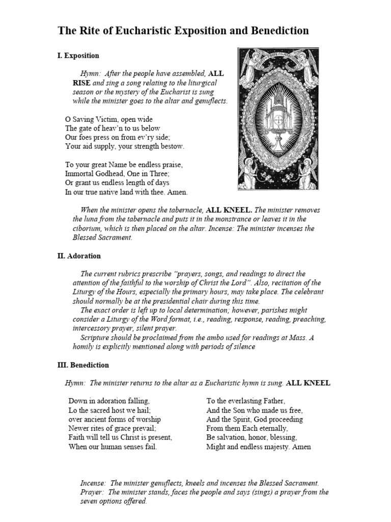 The Rite of Eucharistic Exposition and Benediction | PDF | Eucharist ...