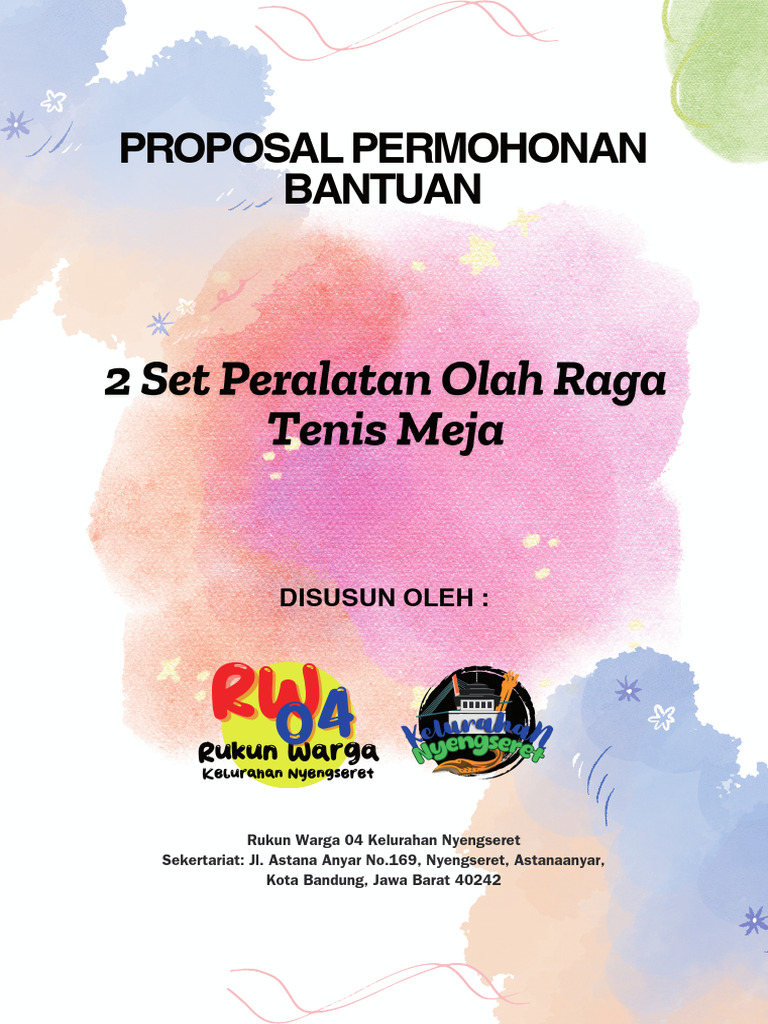 Proposal Pengadaan Meja Tenis RW 04 | PDF